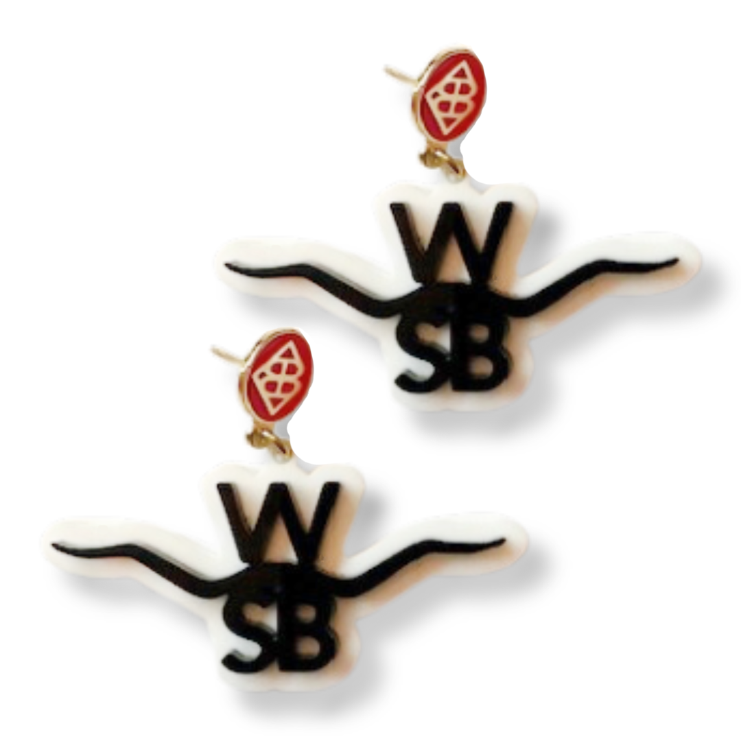 Large White and Black WSB Earrings – Brianna Cannon