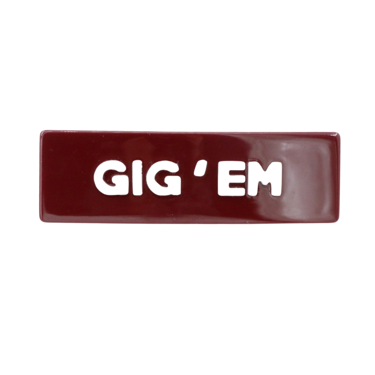 Texas A&M Maroon GIG 'EM Rectangle Barrette Clip – Brianna Cannon