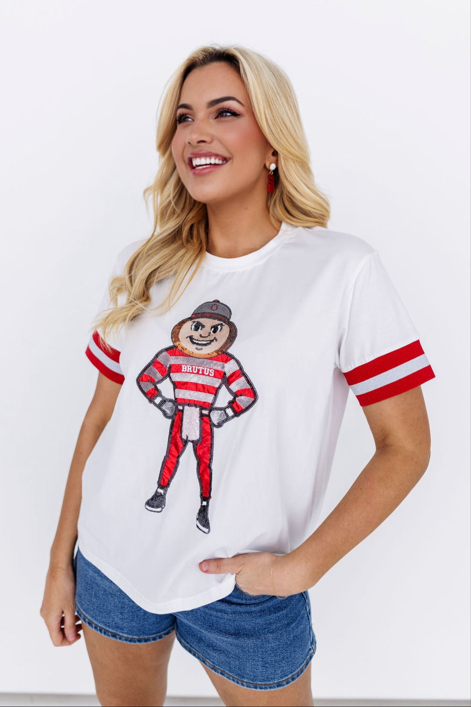 Ohio State Sparkle Logo T-Shirt - Buckeyes Sequin Tee | Brianna Cannon