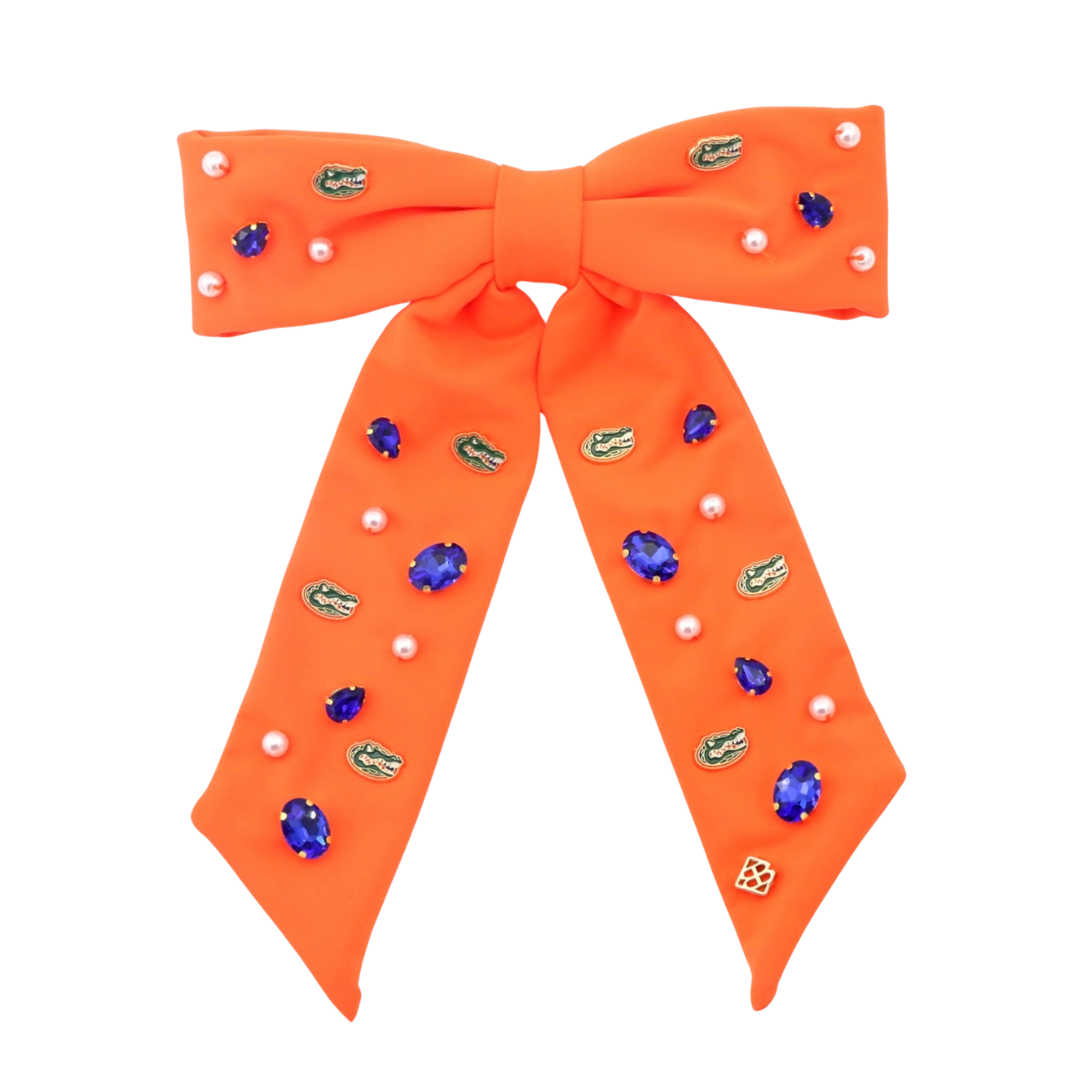 Florida Orange Gators Bow Barrette – Brianna Cannon