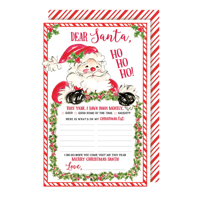 Letter to Santa Ho Ho Ho With Wreath Glittered Card With Envelope ...