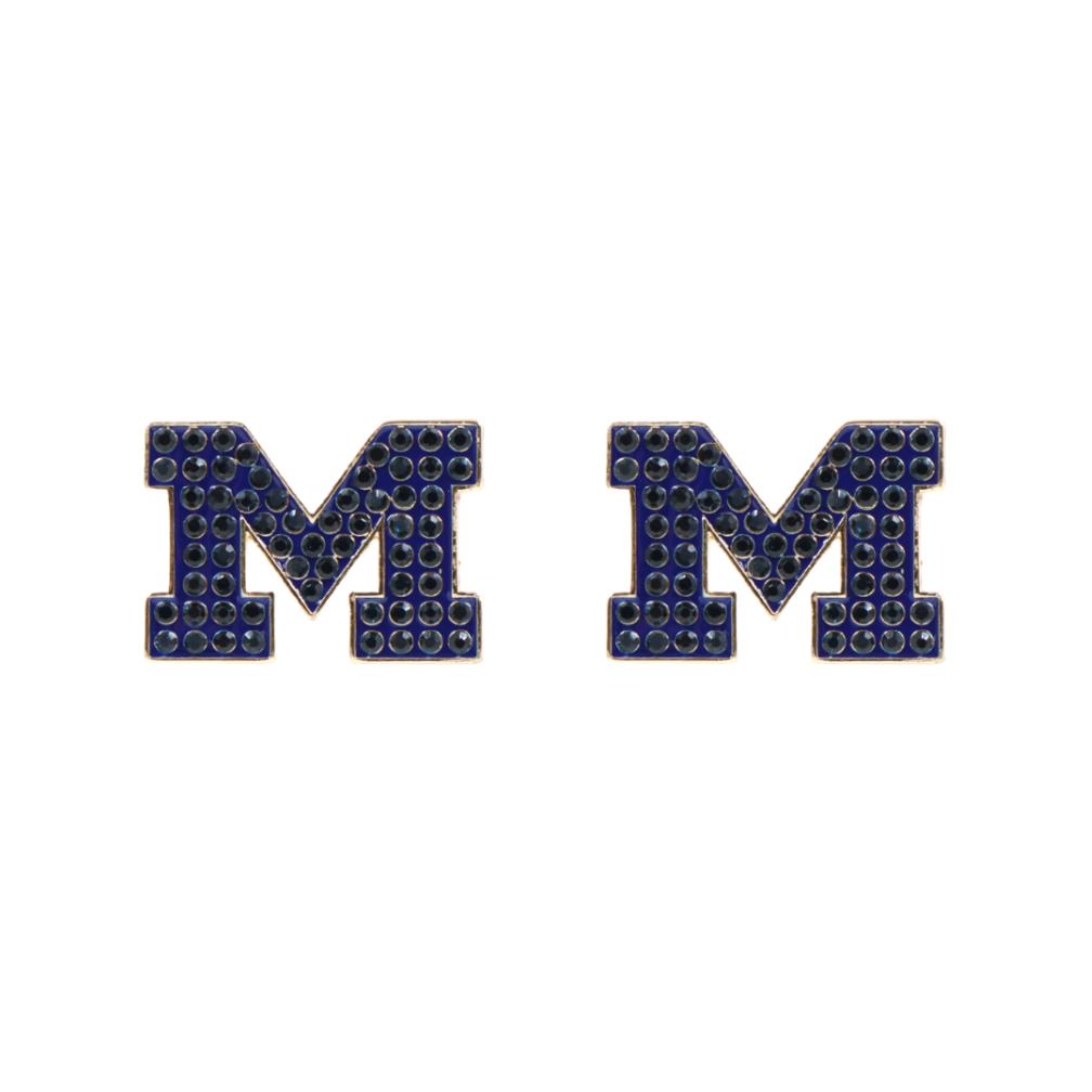 Michigan Pavé Logo Studs – Brianna Cannon
