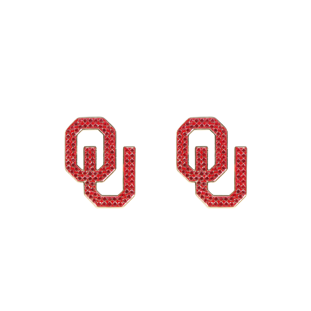 Oklahoma Pavé Logo Studs – Brianna Cannon