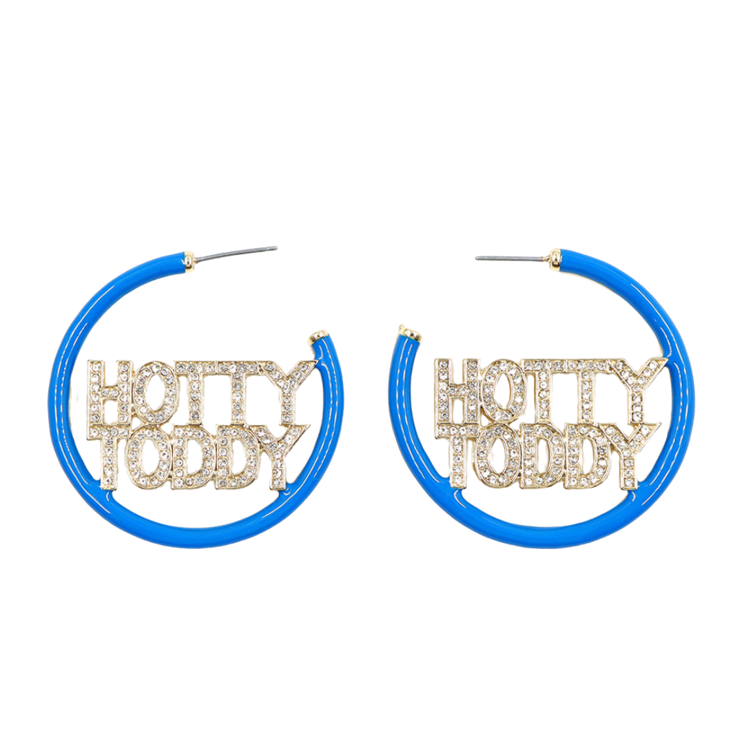 Ole Miss HOTTY TODDY Powder Blue Pavé Hoop Earrings – Brianna Cannon