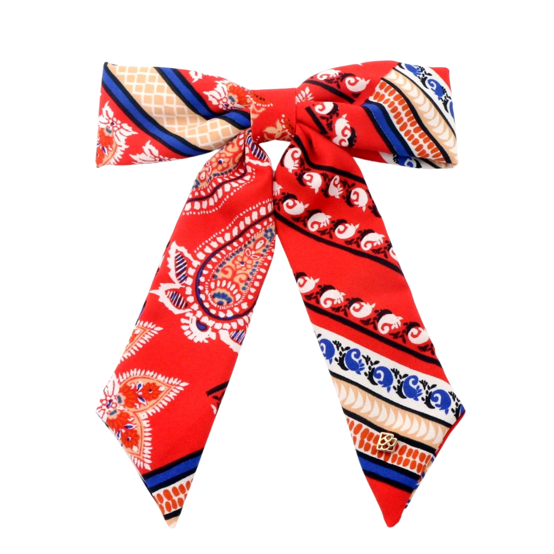 Red Bandana Bow Barrette – Brianna Cannon