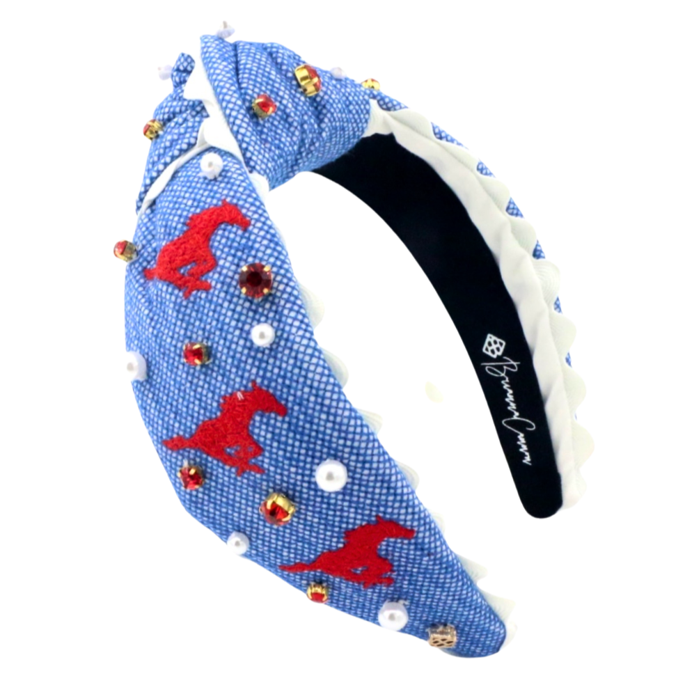 SMU Adult Size Mustang Cross Stitch Headband – Brianna Cannon