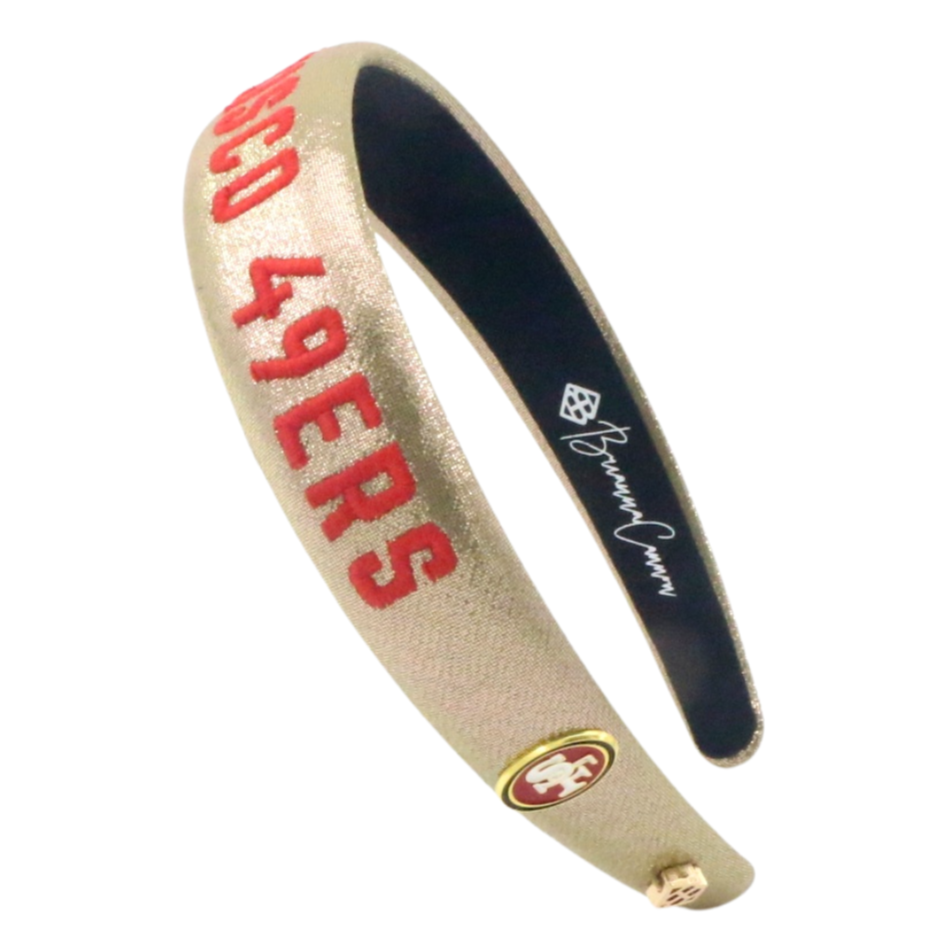 San Francisco 49ers Thin Embroidered Headband - NFL Hair Accessory ...