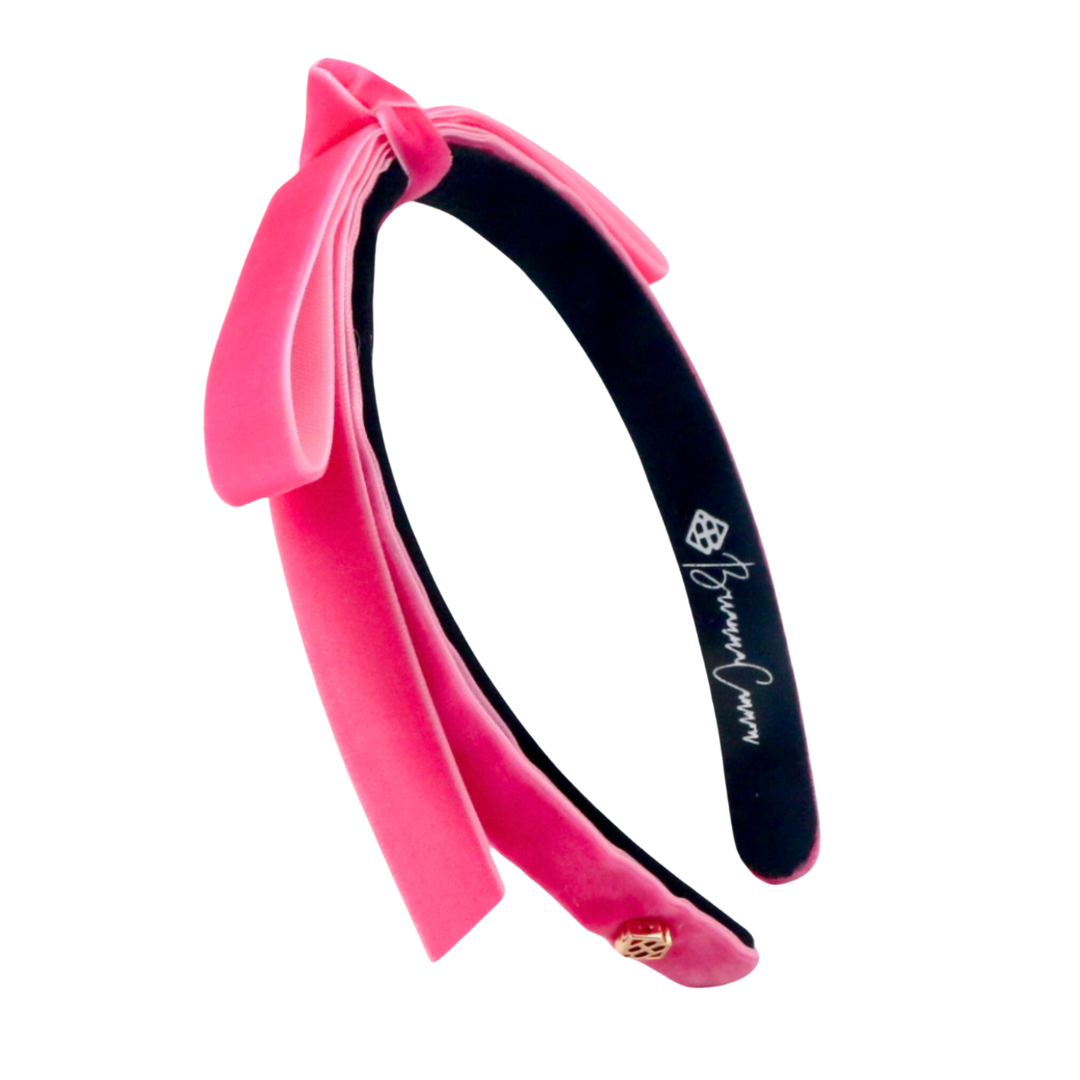 Thin Hot Pink Ribbon Bow Headband – Brianna Cannon