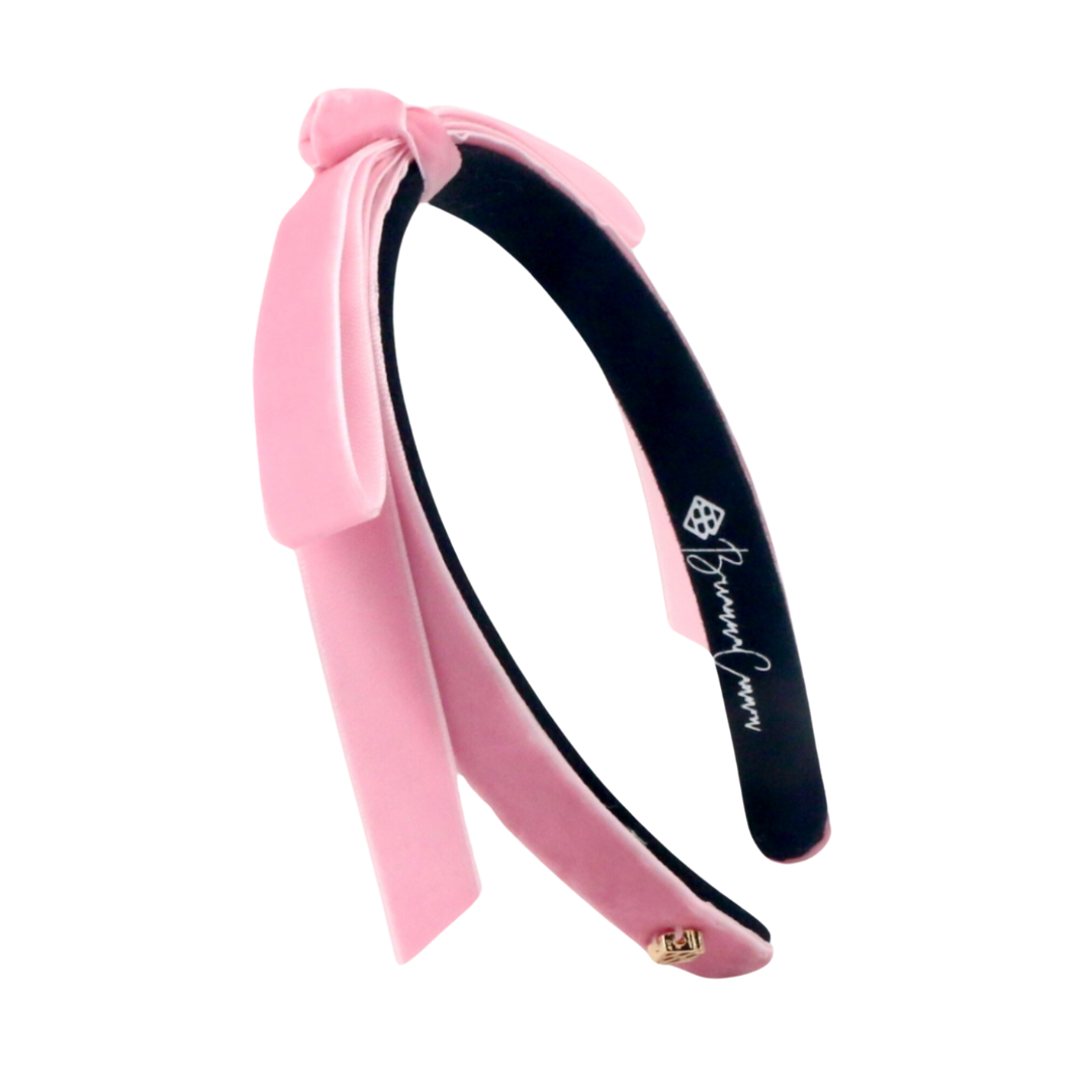 Thin Light Pink Ribbon Bow Headband – Brianna Cannon
