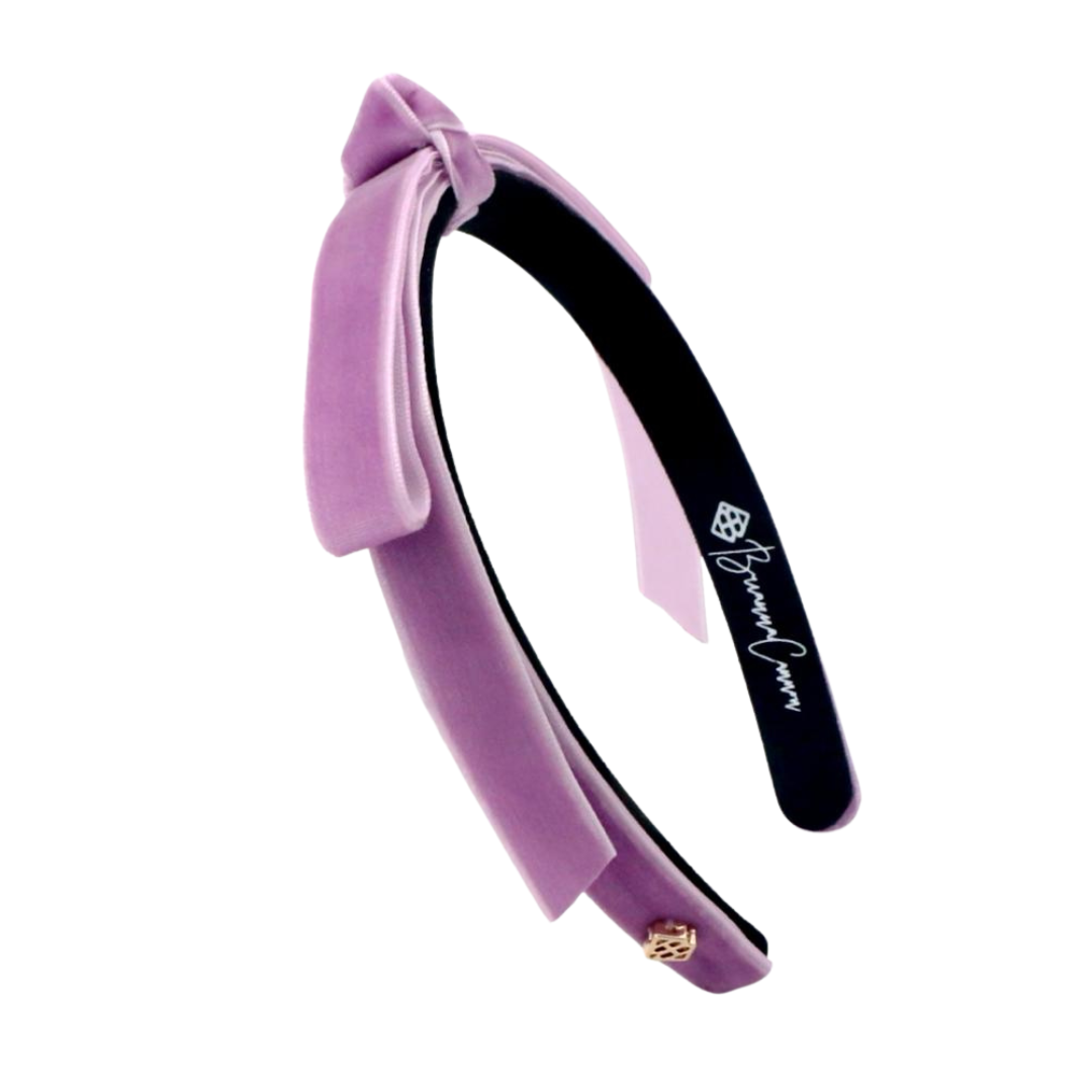 Thin Pastel Purple Velvet Ribbon Bow Headband – Brianna Cannon