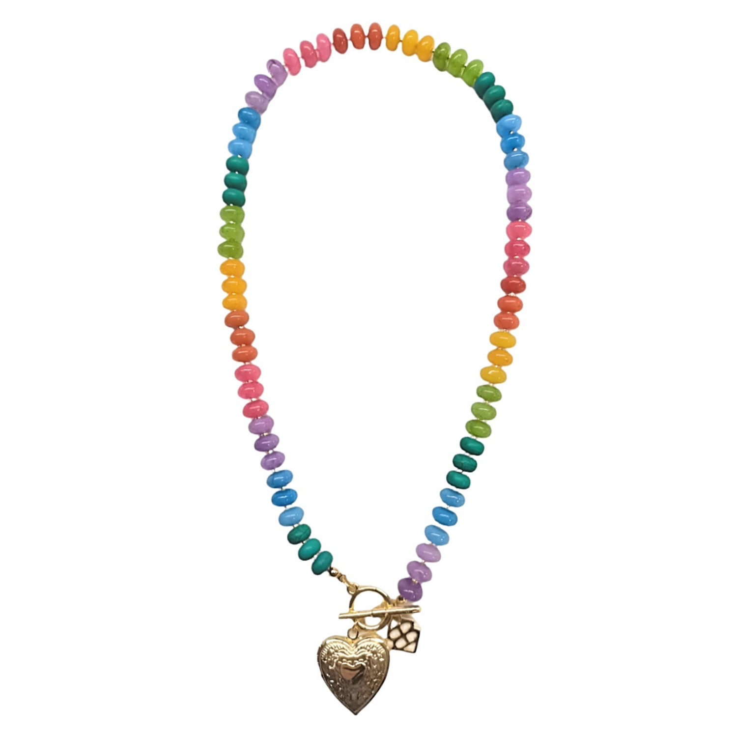 Rainbow Locket Necklace - Heart Shaped Photo Locket | Brianna Cannon